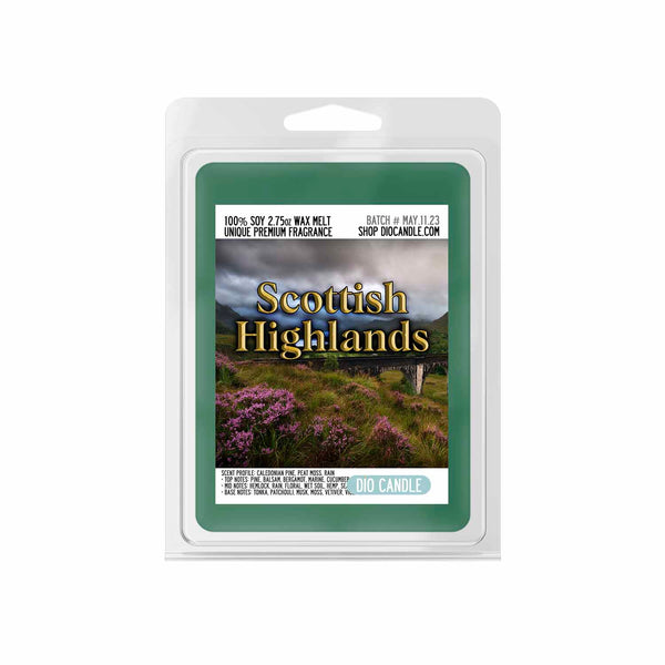 Scottish Highlands Candle | Caledonian Pine - Peat - Rain Scented - Dio ...