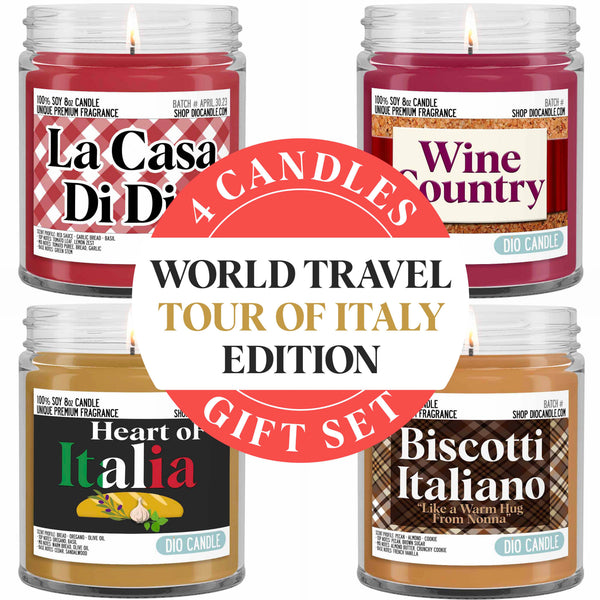 Tour of Italy Candle Gift Set of 4 - Dio Candle - 100% Soy - Dio Candle ...