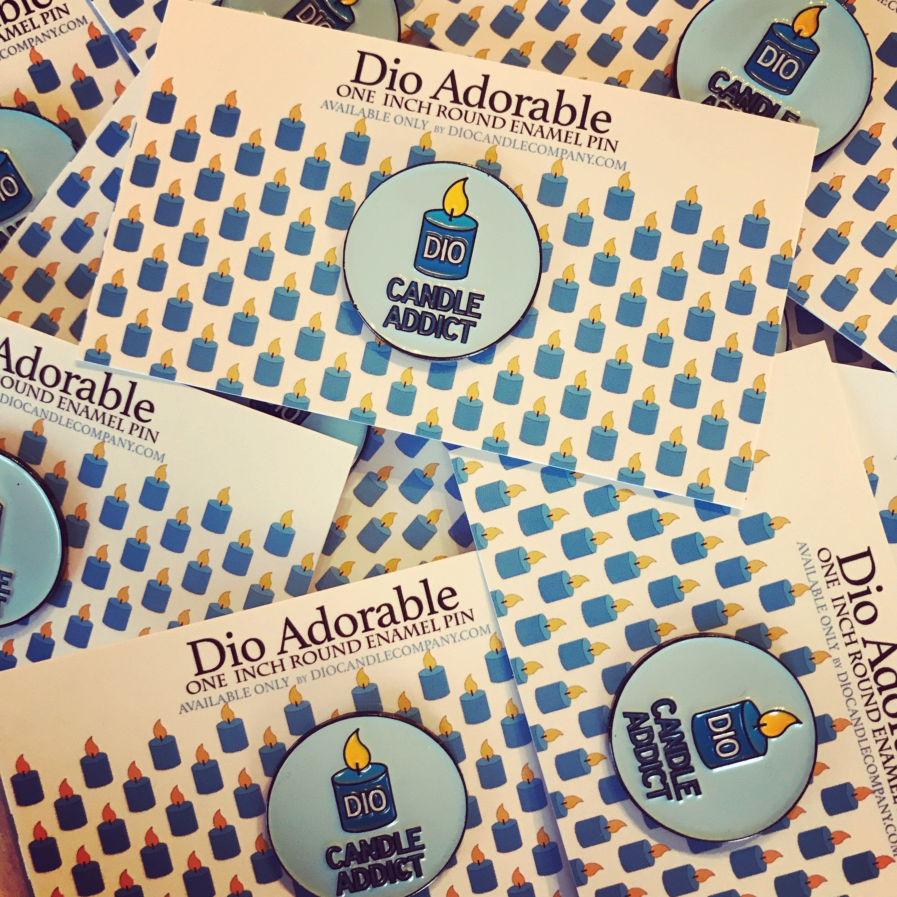 Candle Addict Enamel Pin | 1" Round Dio Candle Company Design